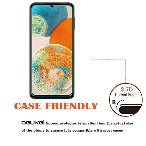 beukei (3 Pack) Compatible for Samsung Galaxy A23 5G / Galaxy A23 Screen Protector Tempered Glass,Touch Sensitive,Case Friendly, 9H Hardness