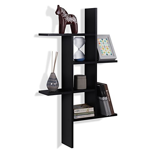 Danya B. Cantilever Cubby Decorative Modern Wall Mount Shelf – Horizontal or Vertical (Black)