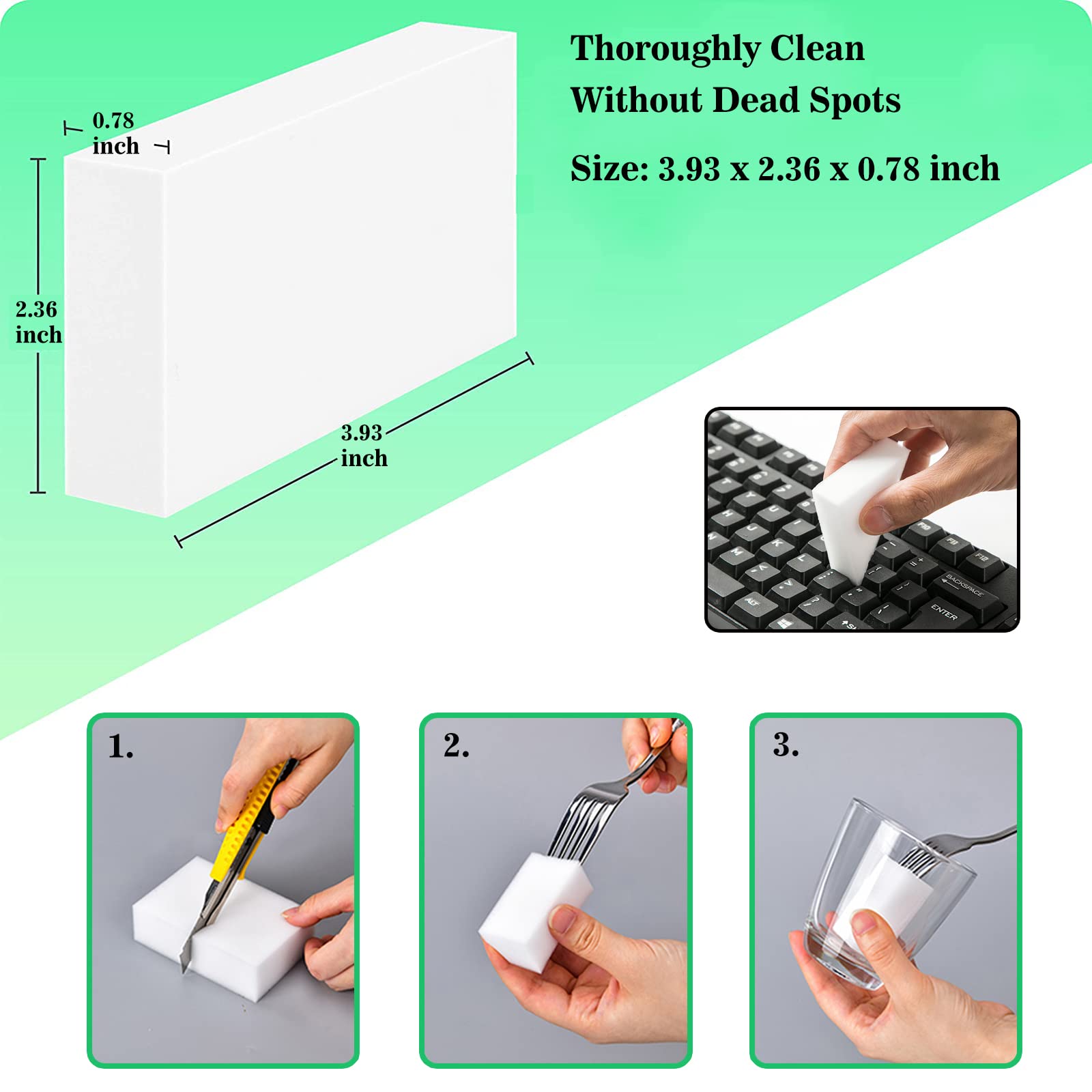 25Pack Magic Sponge Eraser, Melamine Sponge Foam Cleaning Pads, Multi-Functional Household Cleaning Kitchen Dish Sponges, Non-Scratch Scrub Sponge