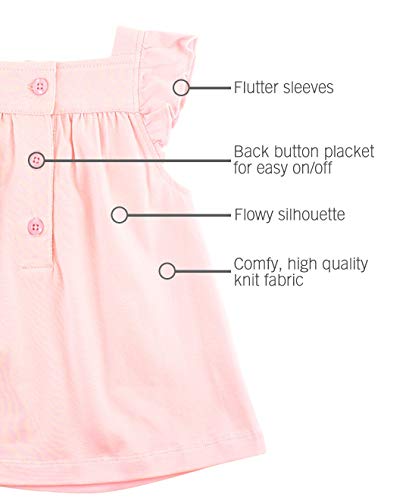 RuffleButts® Girls Pink Flutter Square Neck Top - 5