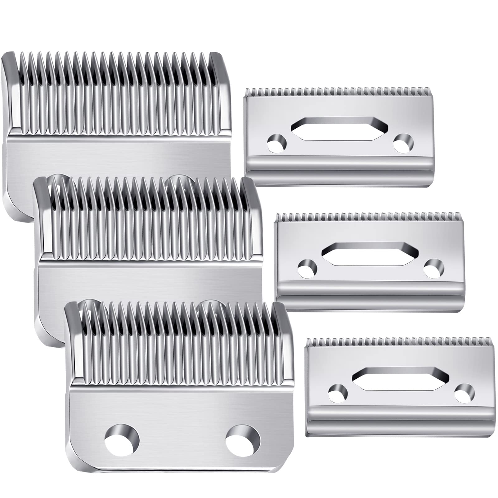 3 Sets Hair Clipper Replacement Blades Adjustable Clipper Blades 2 Hole (1mm - 3mm) Hair Trimmer Replacement Blades (Silver)