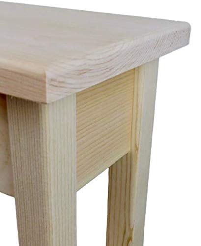 60" Unfinished Pine Narrow Tapered Leg Wall, Foyer, Sofa, Console, Hall Table