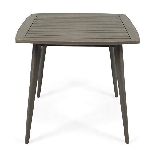 Great Deal Furniture Caleb Indoor Square Acacia Wood Dining Table, Gray