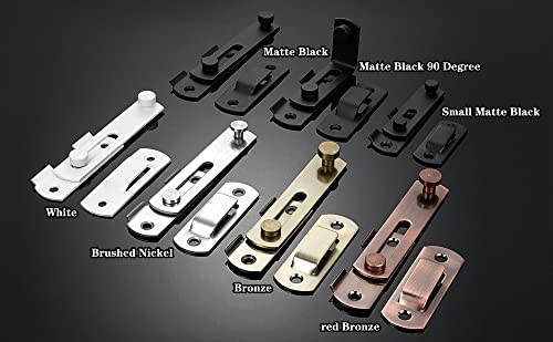 INIRET 2 Packs Barn Door Latches,3.93” x 2.75” Matte Black Stainless Steel barn gate flip Door Latch Bi-fold Door Lock,Sliding Door Antique Lock Gate Latches Wine Cabinet Closet Door Latches