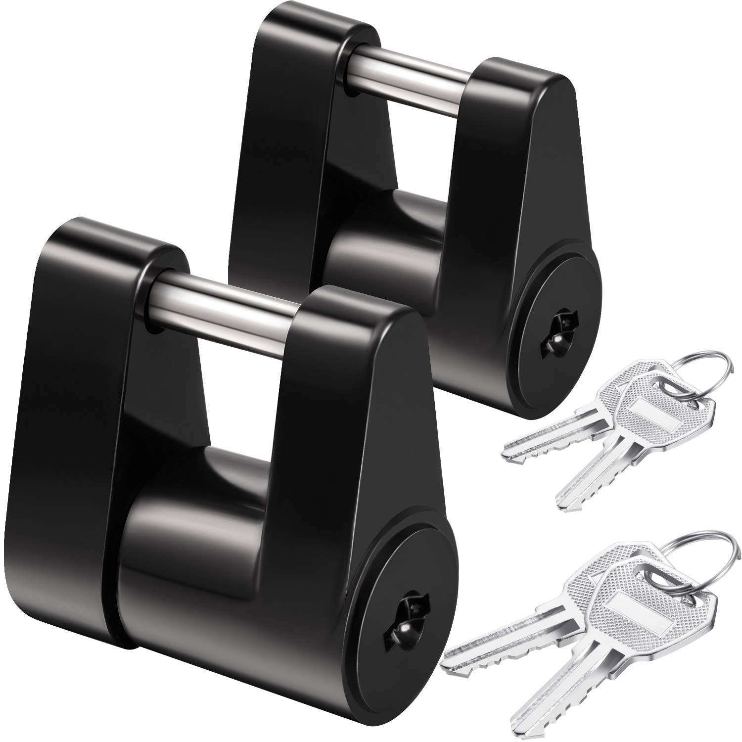 2 Pieces Trailer Hitch Coupler Lock Trailer Coupler Padlock 1/4 Inch Hitch Pin 3/4 Coupler Span for SUV Truck Trailer RV Trucks Boat