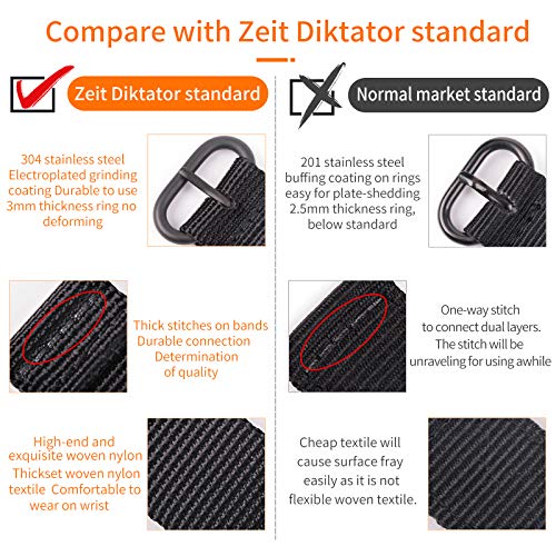 Zeit Diktator Watch band Compatible with Garmin forerunner 220/230/235/620/630/735XT/235 Lite,nylon smart watch replacement band,optional color (Black)