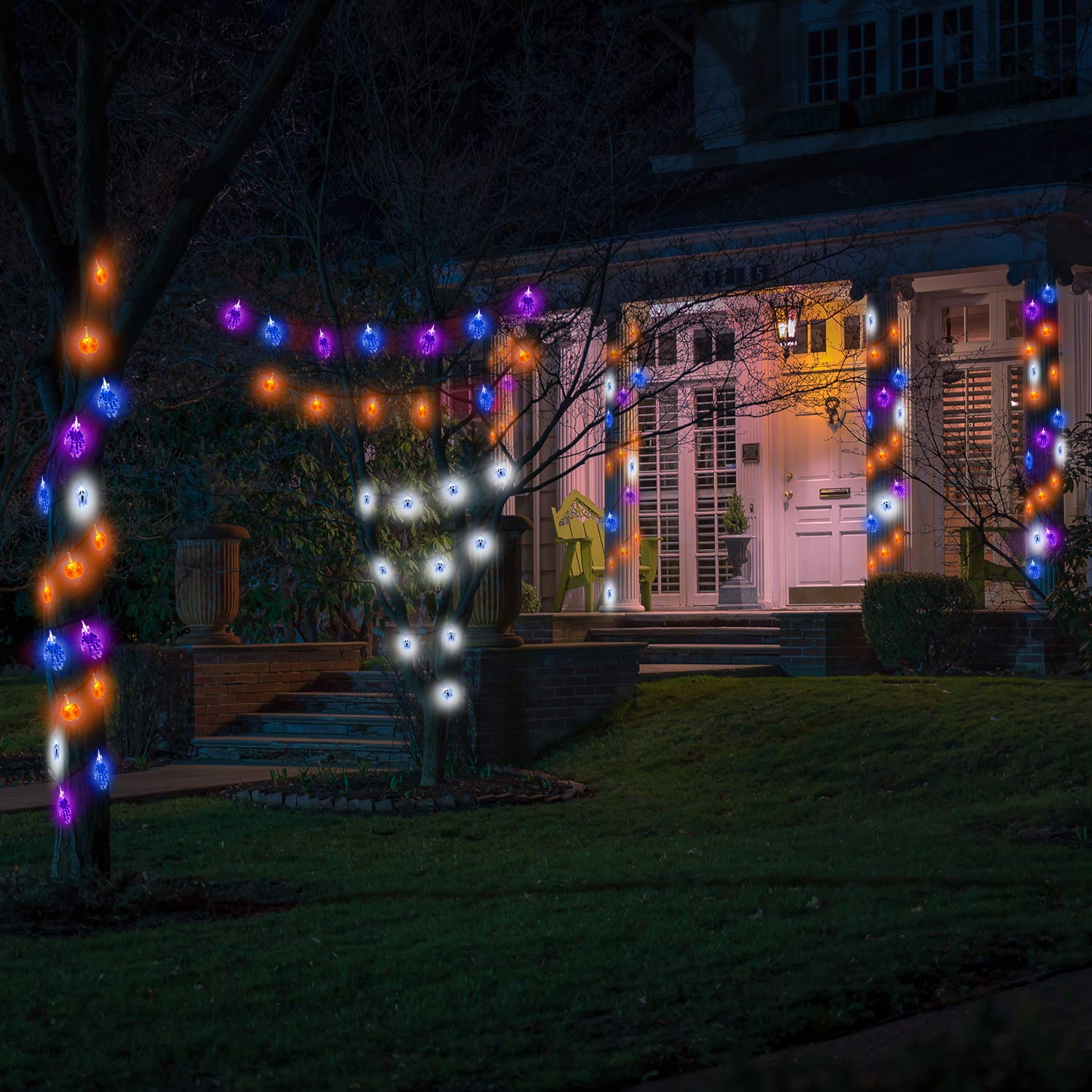 3Pcs Halloween Spooky Decorative String Lights, 9.8ft 54 LED Battery Operated Hand Ghost Pumpkin Party Light String Halloween Decorations for Lawn Porch Door Window Wall Home Garden Halloween Decor