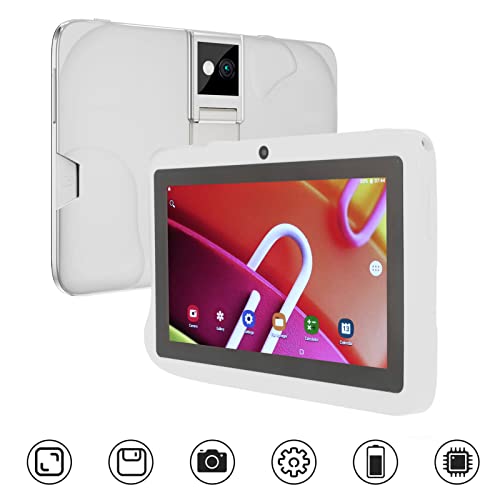 7in Kids Tablet, IPS HD Display Large Storage Capacity Kids Tablet 4G 128G for Reading (White)