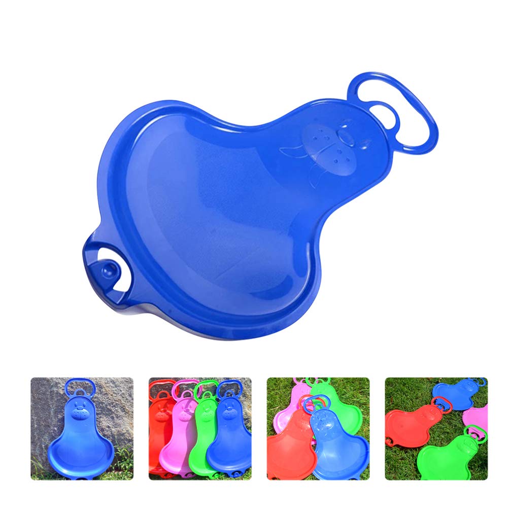 2Pcs Snow Sled Plastic Sand Grass Skiing Snow Board Saucer Slider Disc Board Color