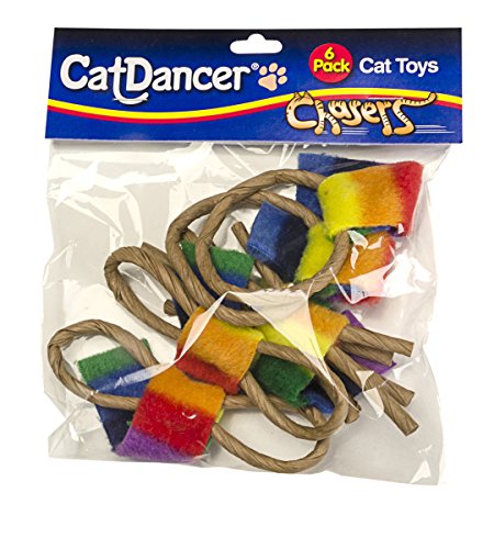 CAT DANCER Products Cat Chaser with Colorful Fleece, Interective Toy for Exercise (Pack of 6)