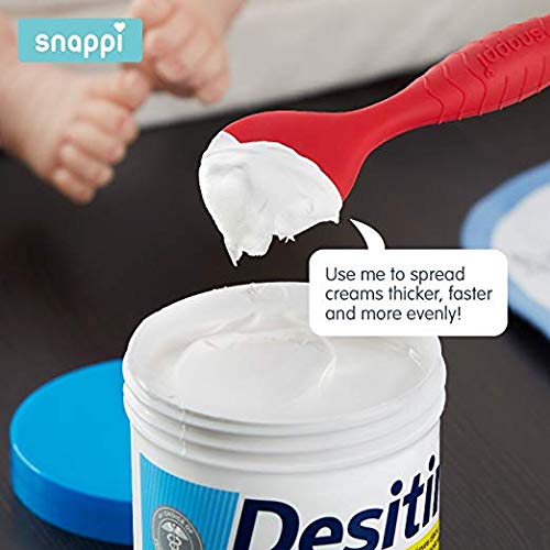 Snappi Baby Ergo Brush Diaper Cream Applicator for a Baby Bum | Medical-Grade Silicone Diaper Rash Cream Bottom Brush Keeps Hands/Fingernails Clean (Azure Blue)