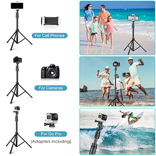 Aureday 67'' Selfie Stick,Phone Tripod Stand with Remote, Cell Phone Stand Tripod with Phone Holder for Vlogging,Recording, Compatible with iPhone&Android Phone/Cameras/GoPro