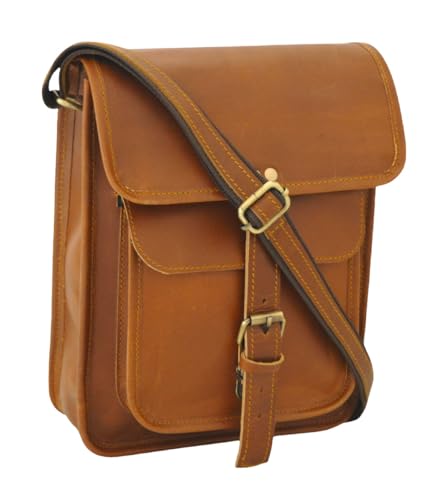 Satchel And Fable Leather I Pad Messenger Tablet Cross Body Shoulder Bag 11 Inch