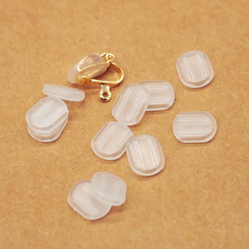 24 Clear Comfort Earring Pads Clear Silicone Comfort Earring Cushions for Clips on Earrings