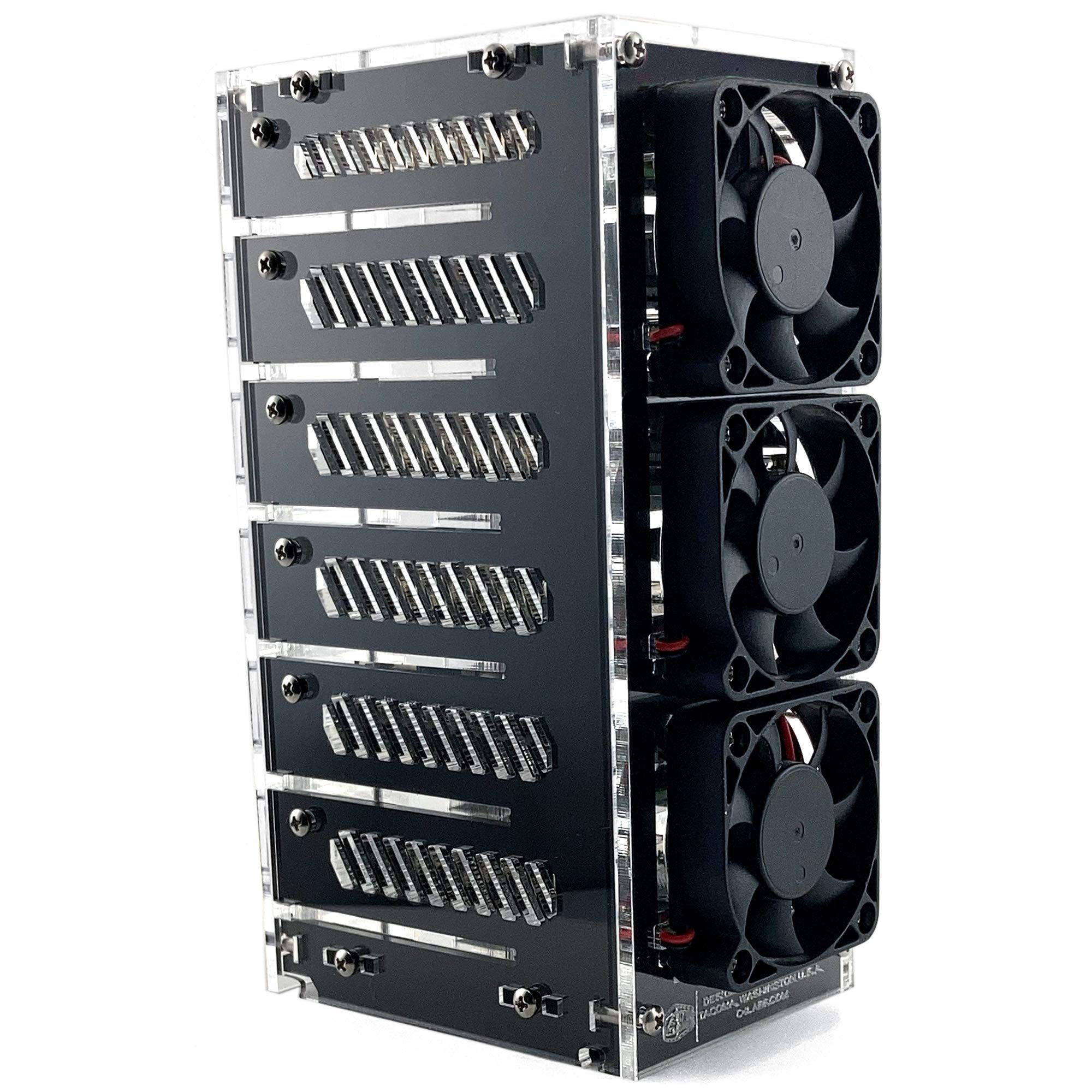 C4Labs Zebra Bramble Case – Raspberry Pi 5 4B & 3B+ (6 Stack, Black Ice)