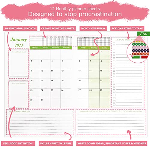 2023 daily weekly monthly planner with calendar 8.5 x 11 hardcover 2023-2024 happy planner planner weekly and monthly 2023 planner with stickers