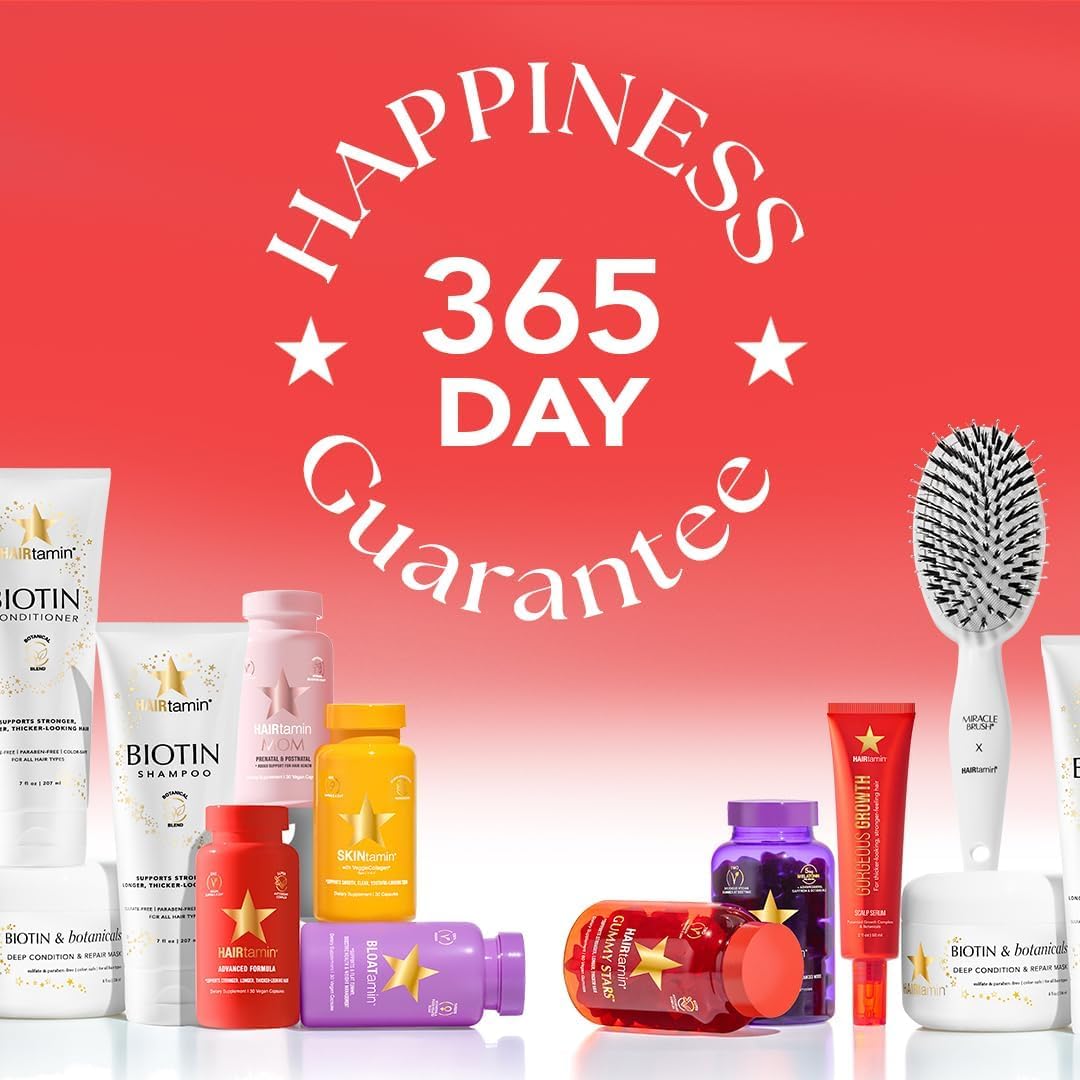 HAIRtamin Shampoo and Conditioner Set - Paraben & Sulfate Free, Volumizing & Moisturizing, Natural Biotin Shampoos and Conditioners, Gentle Moisturizer on Curly & Color Treated Hair