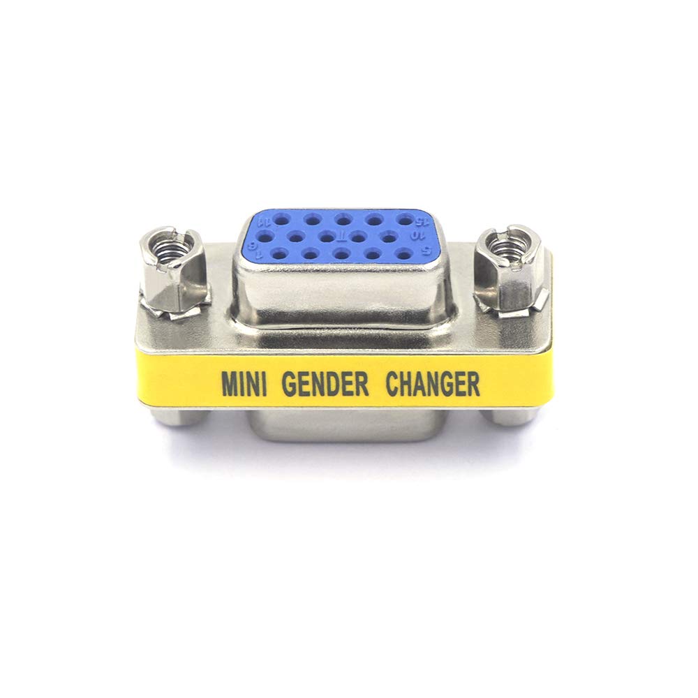 VCE VGA Adapter Female to Female SVGA Coupler HD15 Mini Gender Changer VGA Cable Extender, 4-Pack