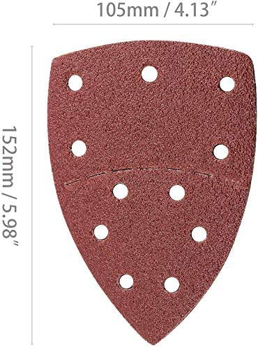 60PCS Sanding Sheets, Hook and Loop Mouse Sander Pads Sander Paper for Multi-Sanders,10Pcs Each Assorted 40/60/80/120/180/240 Grits, Including All grit Grades, Coarse to Fine