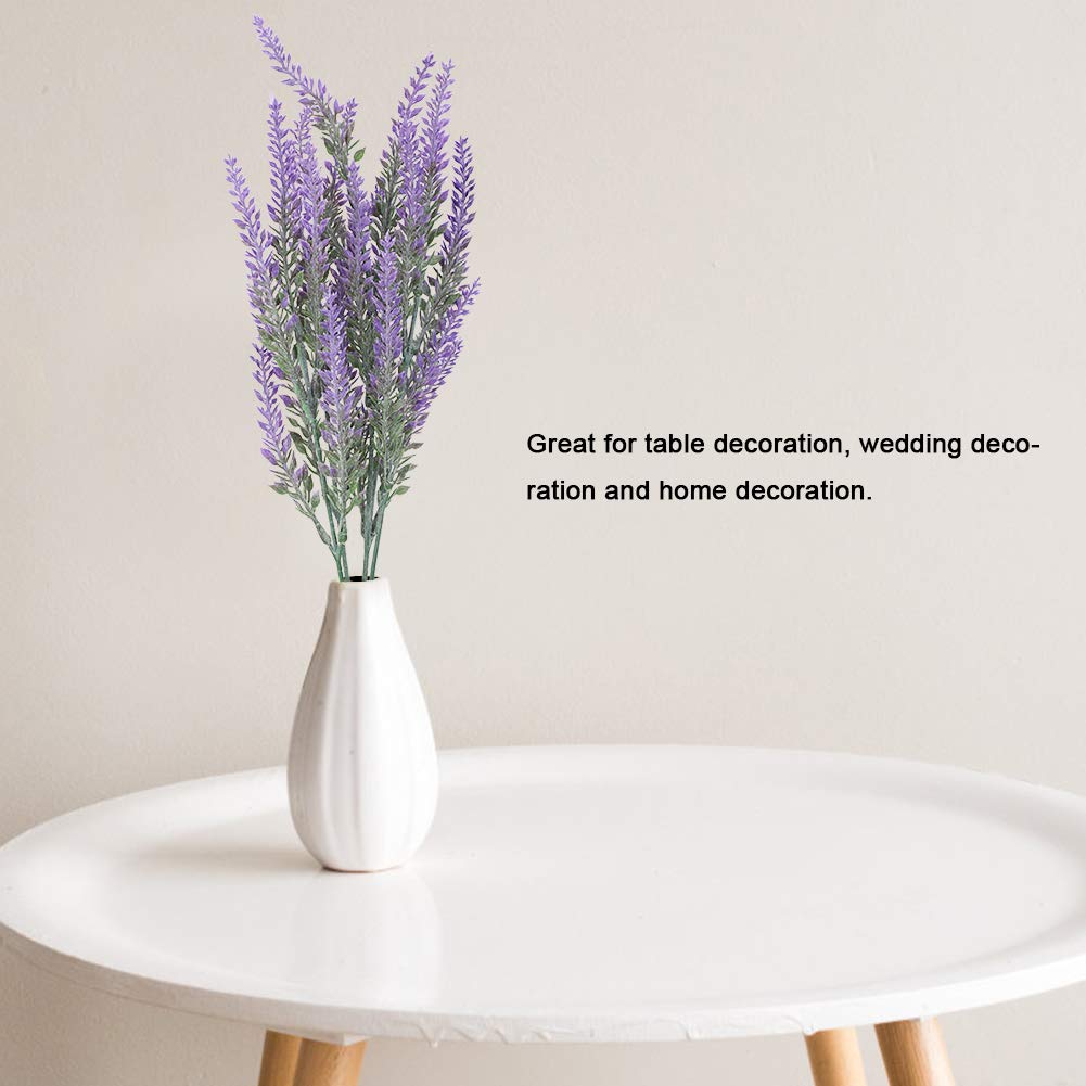 Tyenaza Artificial Lavender Flowers Plants, Faux Shrubs Plastic Plants for Home Garden Party Decor(Purple)