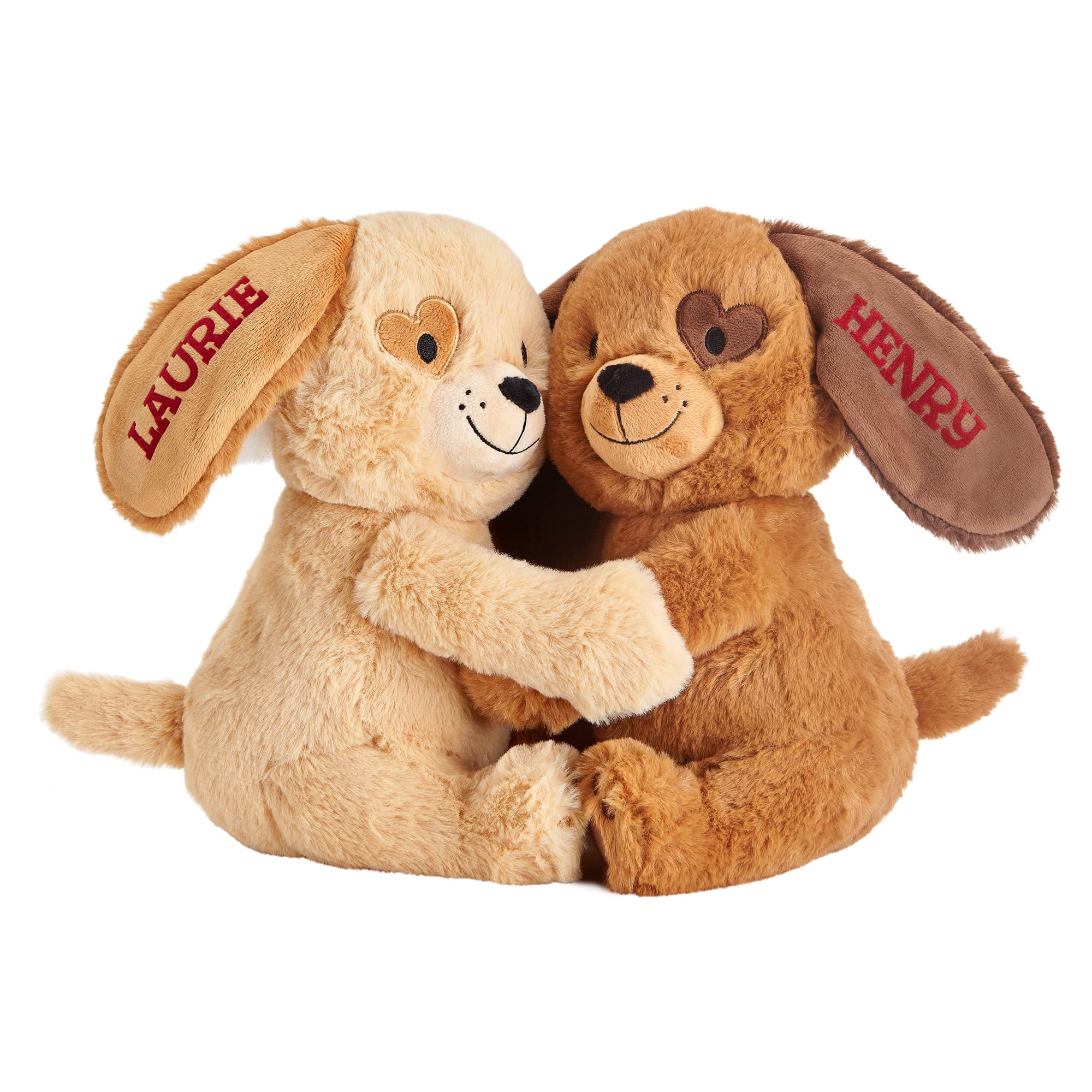 Let's Make Memories Personalized Hugging Plush Puppies - Puppy Love - Dog Stuffed Animal for Kids - Valentines Day - Birthday - For Boy - For Girl - Te Quiero - Familia - I Love You - Family - Puppies