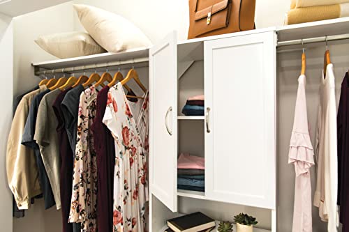 ClosetMaid SuiteSymphony Wood Closet Set, Add On Accessory Shaker Style, For Storage, Clothes, Units, Pure White/Satin Nickel, 25" Door Pair