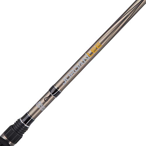 Abu Garcia 7β Jordan Lee Fishing Rod and Reel Baitcast Combo, 5 +1 Ball Bearings with Lightweight Graphite Frame & Sideplates, Durable Construction,Yellow/Grey