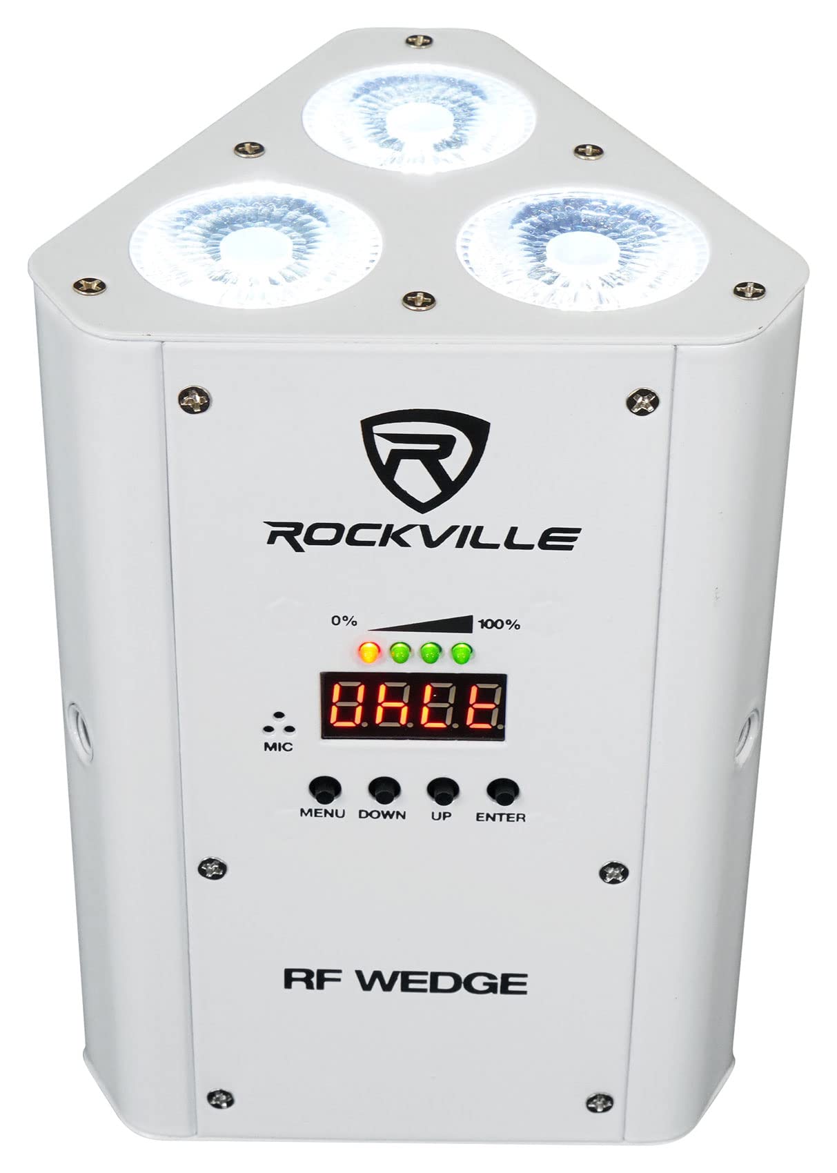 2 Rockville RF Wedge White RGBWA+UV Battery Wireless DMX DJ Up Lights+RF Remotes