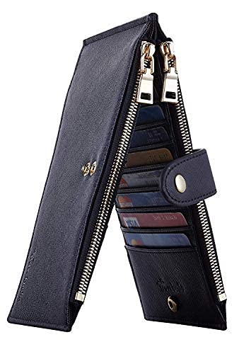 Travelambo Womens Multi Card Case Wallet & Leather Squeeze Coin Purse