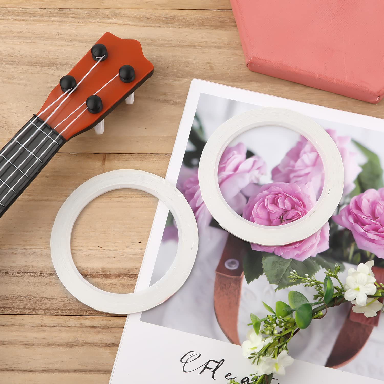 2 Rolls Violin Tape Fingerboard, Violin Fingering Note Sticker, 216 ft/66m Cello Tape Instrument Fingering Tape Violin Tape for Beginners Fretboard Orchestral Instruments (White)