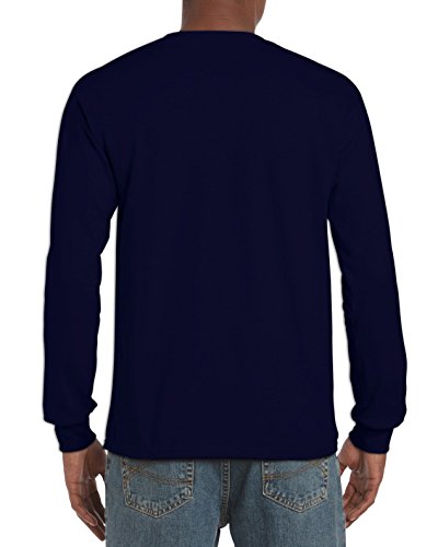 Gildan Men's Ultra Cotton Long Sleeve T-Shirt, Style G2400, Multipack, Navy (2-Pack), 2X-Large
