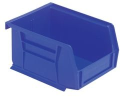 AKRO-MILS 30220BLUEAM Logistics 7 3/8" 4 1/8 X 3" Stacking and Hanging Storage Bin, Blue