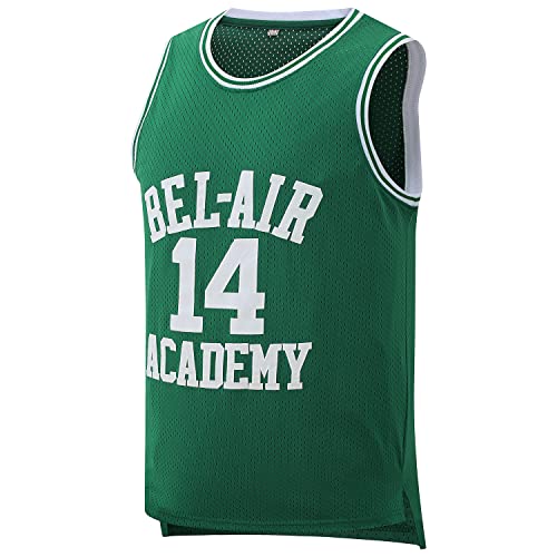 Aolapo Bel Air Jersey #14 Basketball Jerseys Sleeveless S-XXXL(Green L)