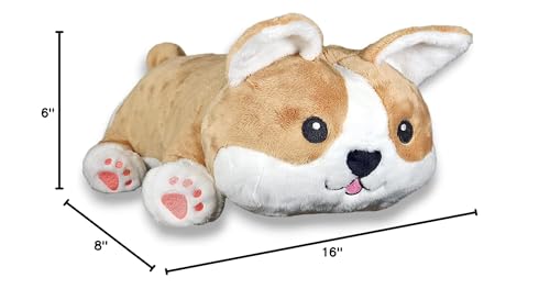 Funpanions Weighted Stuffed Animals β 4LB Cute Plush for Adults, Teens & Kids - Large Corgi Dog, Machine Washable w/Removable Inner Weight