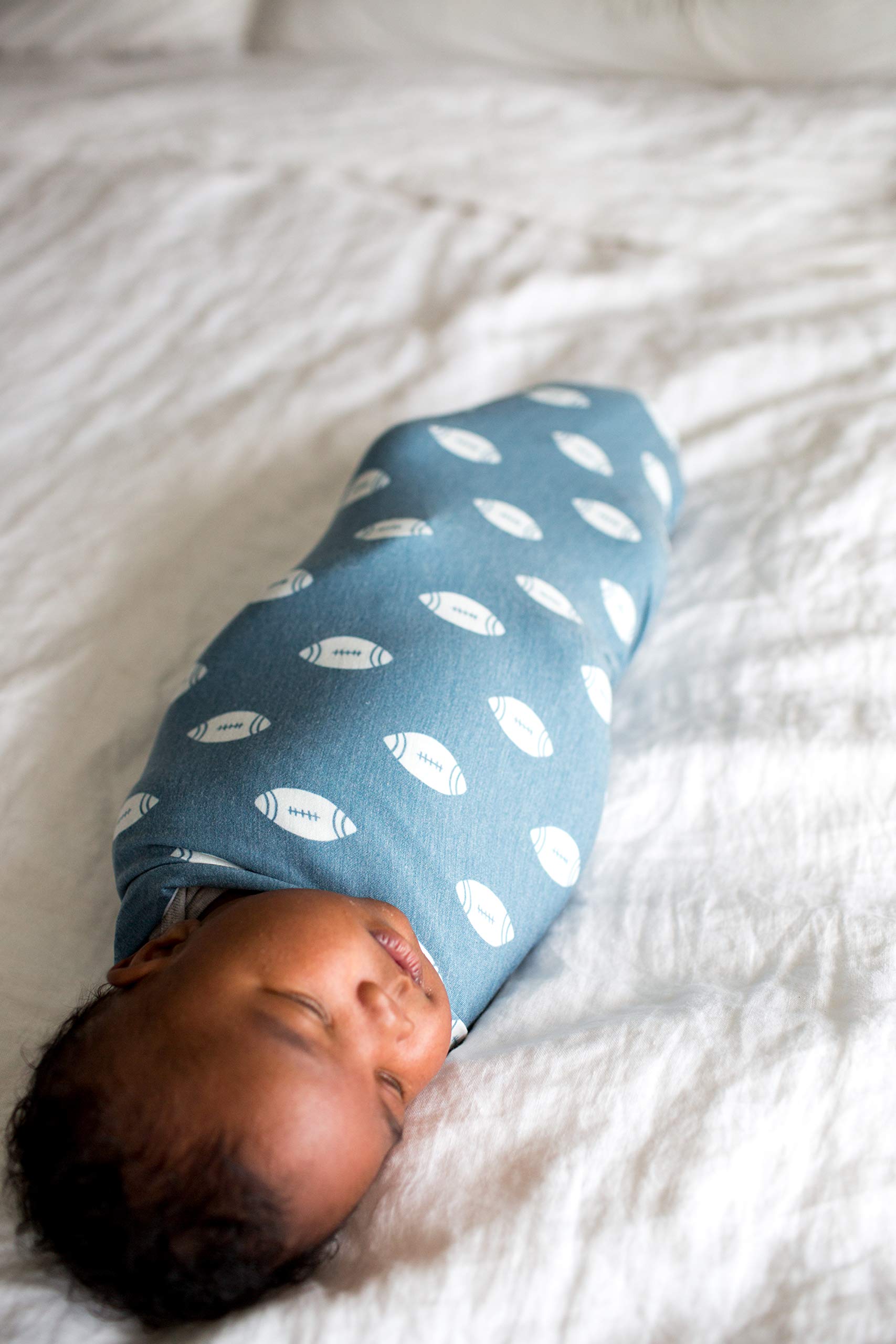 Large Premium Knit Baby Swaddle Receiving Blanket "Quarterback" by Copper Pearl