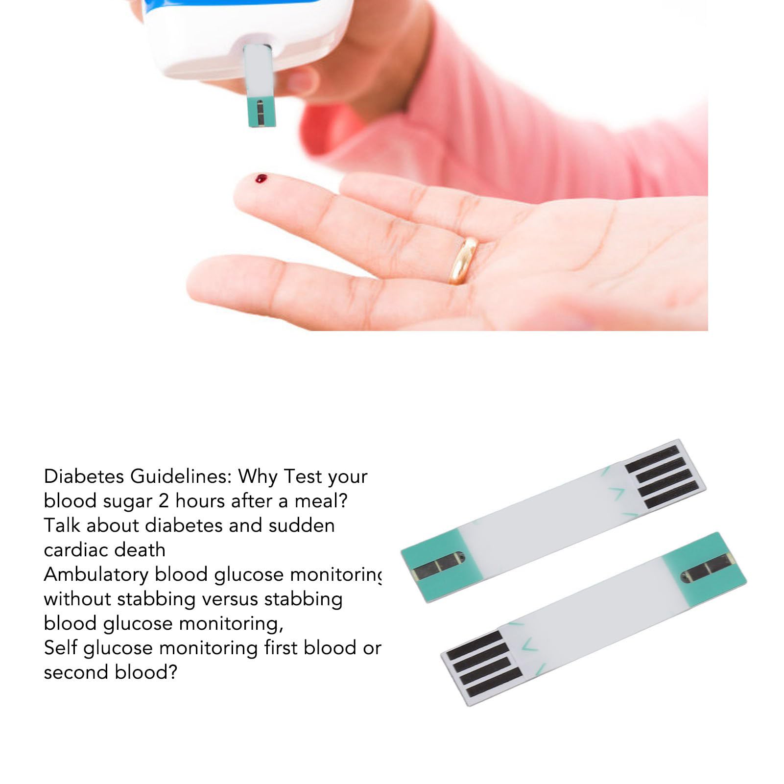 Pissente 50 Count Accurate Sugar Test Strips for Diabetes Sugar Monitoring, PET Material, Easy to Use