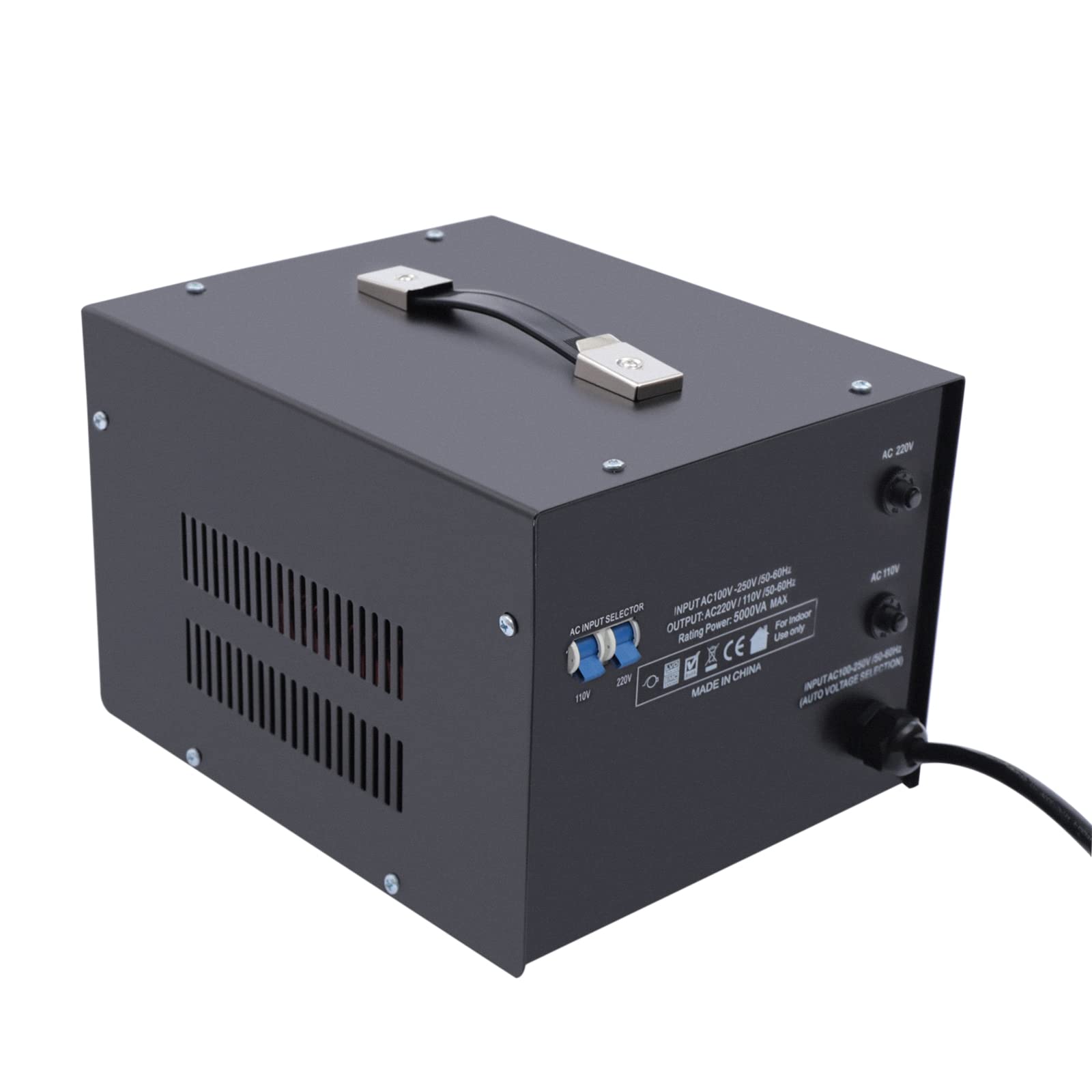 5000 Watt Voltage Converter Transformer Heavy Duty Regulator Meter - Step Up/Down 110V/220V