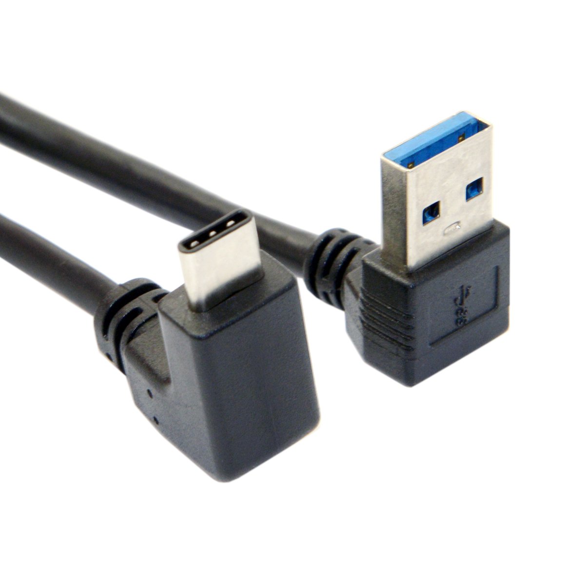 cablecc USB 3.1 USB-C Up Down Angled to 90 Degree Down Angled A Male Data Cable for Tablet Phone