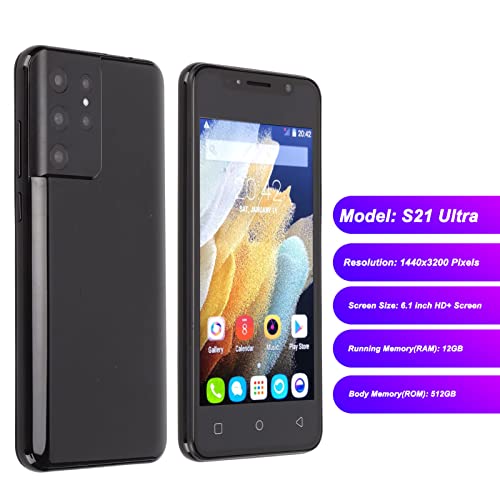 Acogedor Unlocked Smartphone, 7.3" HD Screen Dual Cards Dual Standby Cell Phone, 12GB RAM 512GB ROM Android Smartphone for Working Gaming Entertainment(Black)