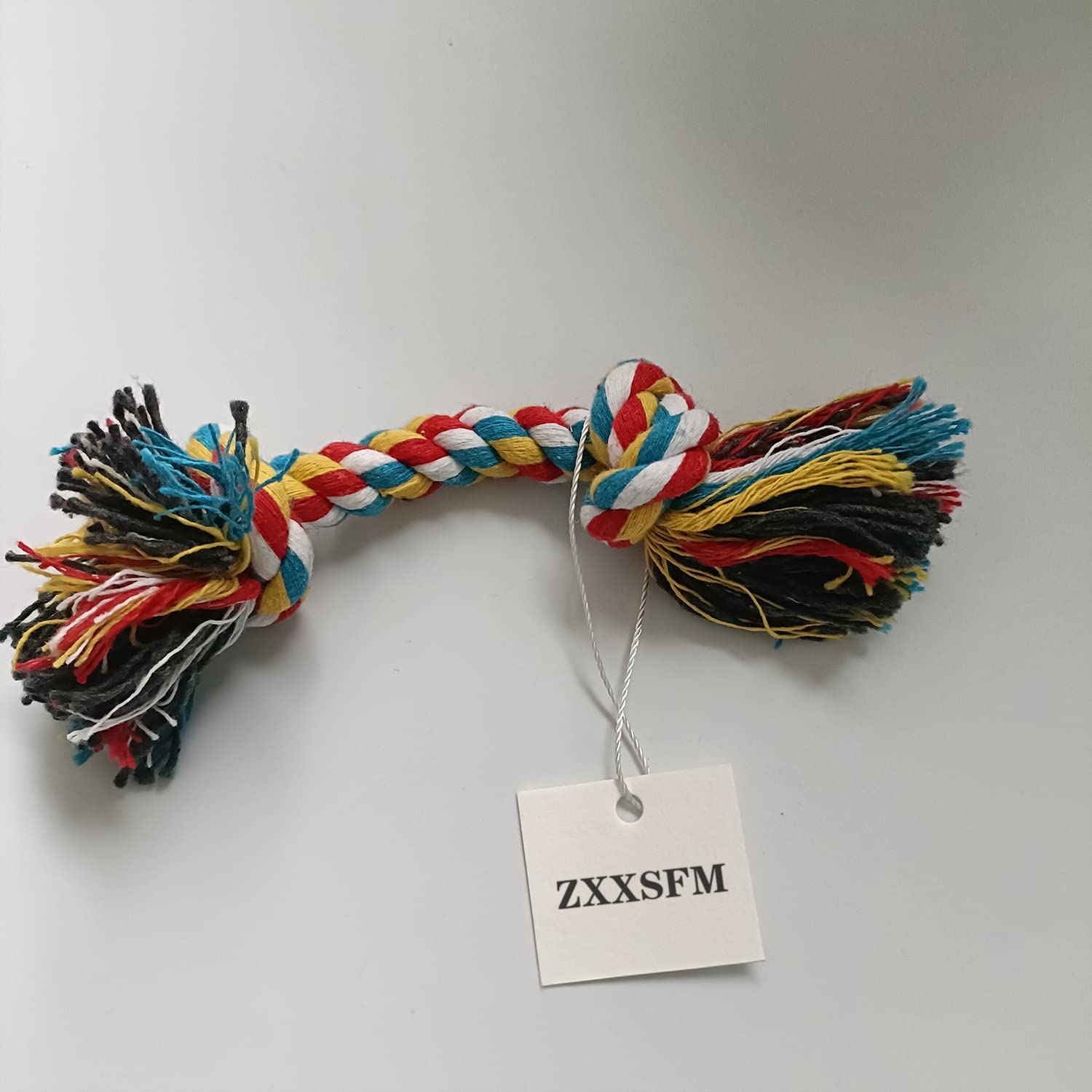 ZXXSFM-Dog toys - Dog Rope Knot Molar Bite Resistant Double Knot Cotton Rope Toy for Teeth Cleaning