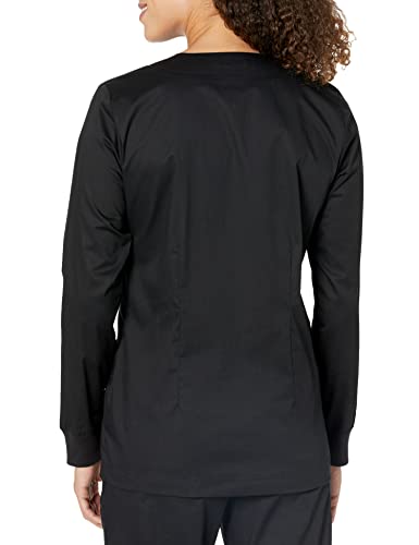 Amazon Essentials Women's Scrub Snap Jacket (Available in Plus Size), Black, Large