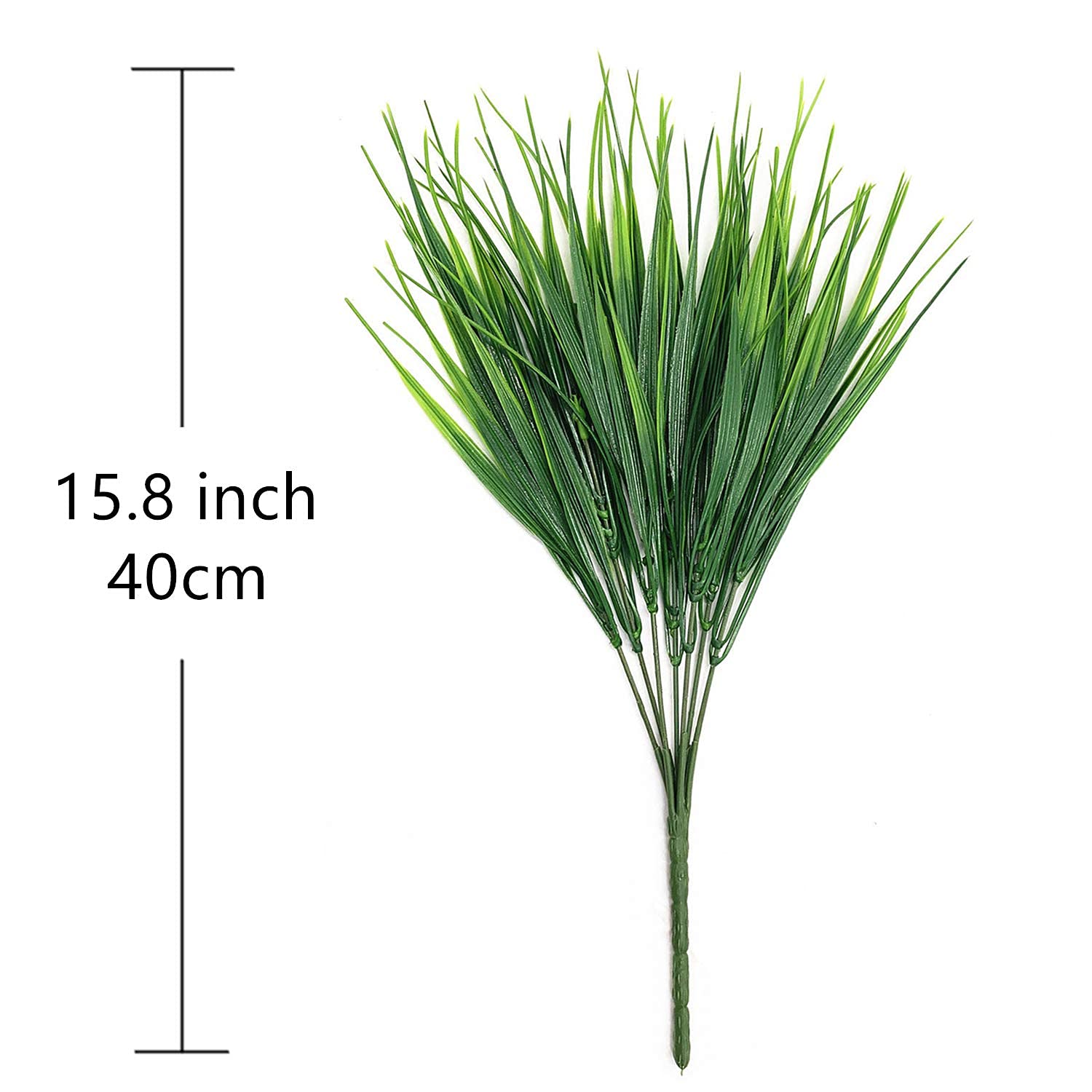 Artificial Plants, Fake Plastic Greenery Faux Shrubs Bushes Wheat Grass Outdoor Window Box Verandah Hanging Planter Decor Indoor Outside Home Garden UV Resistant Wedding DIY Decoration - 4 Pcs