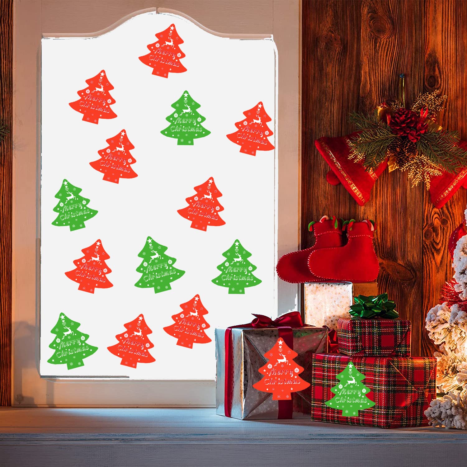 320 pcs Christmas Tree Stickers 2.3 X 2.5 inch Christmas Stickers for Envelopes Merry Christmas Holiday Sticker with Christmas Elements Tree Design for Cards Gift Envelope Arts and Crafts