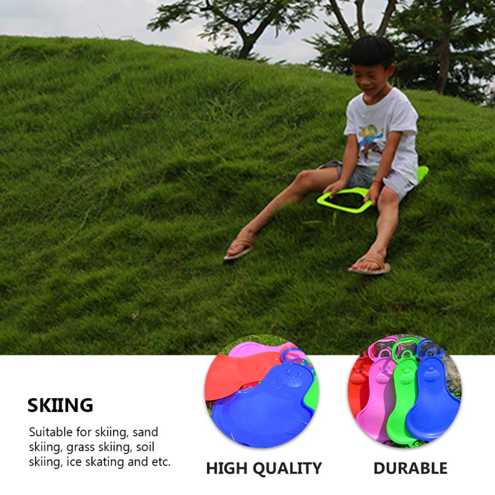 2Pcs Snow Sled Plastic Sand Grass Skiing Snow Board Saucer Slider Disc Board Color
