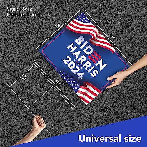 Biden Harris 2024 Yard Sign - 16x12 Coroplast Double Sided Biden for President Yard Sign - Joe Biden Lawn Sign - Biden Harris Sign for Yard, Window
