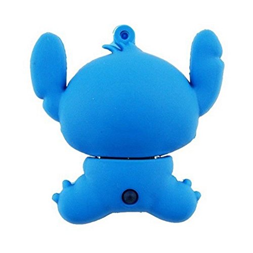 Novelty Stitch Blue Shape Design 32GB USB 2.0 Flash Drive Cute Memory Stick Stitch Thumb Drive Data Storage Pendrive Cartoon Jump Drive Gift (Stitch Blue-32GB)