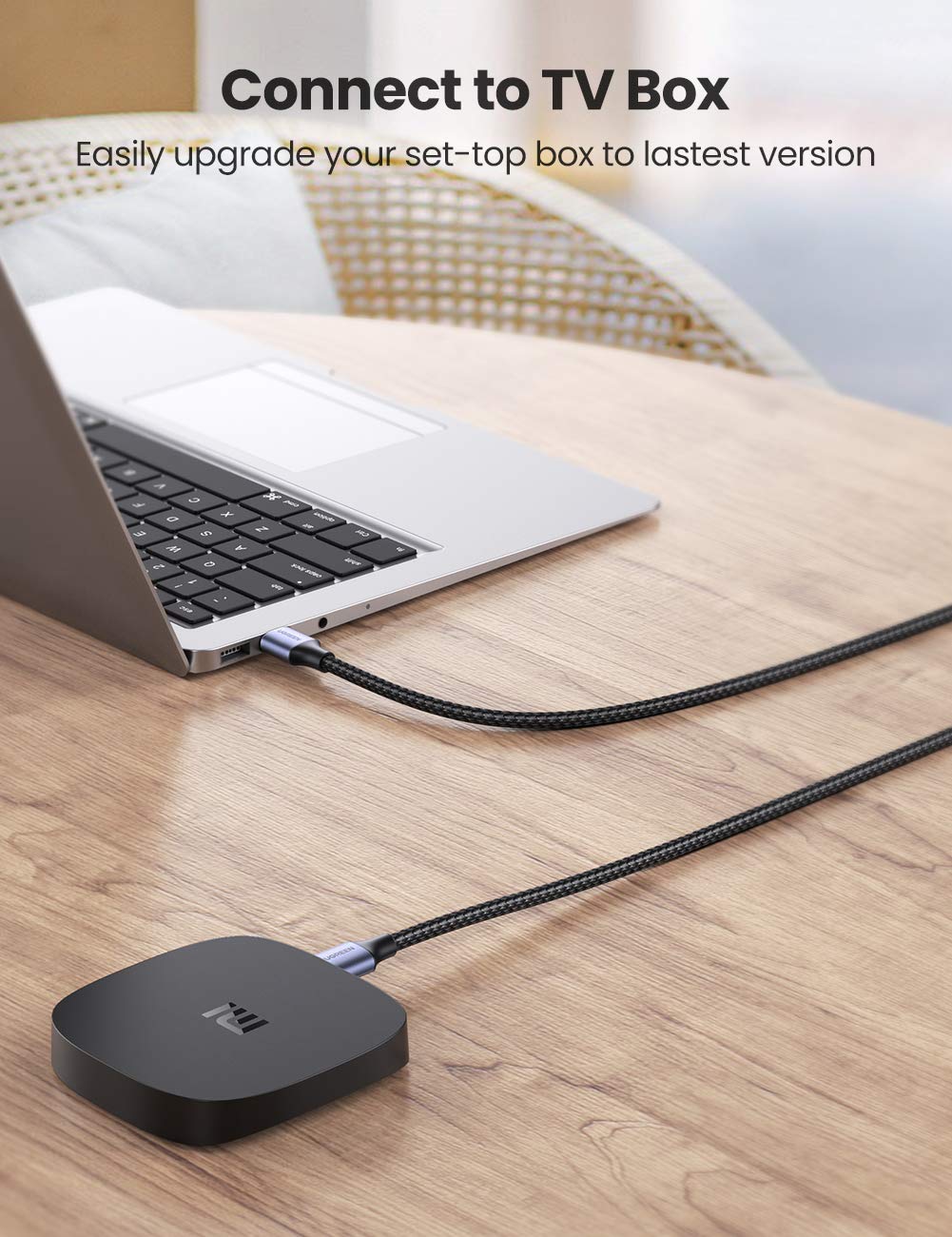 UGREEN USB 3.0 A to A Cable 3FT USB to USB Male to Male Nylon Braided Type A to Type A Cable Compatible with Hard Drive Enclosures DVD Player Laptop Cooler