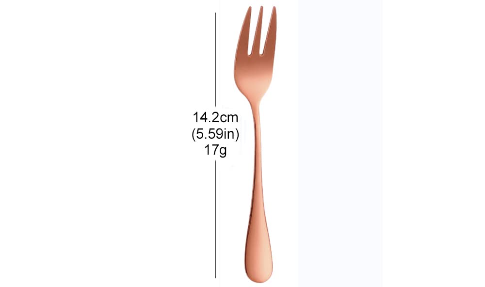 3 Pieces Stainless Steel Coffee Tea Fork Set Fruit Fork Ice Cream Cake Dessert Fork For Kid Home Party Gold Tableware (rose gold)