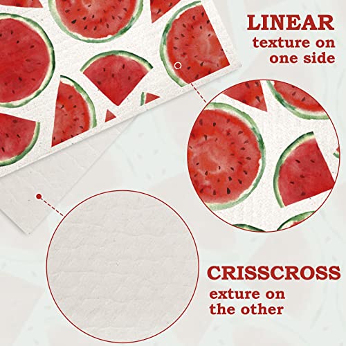 AnyDesign Watermelon Swedish Kitchen Dishcloth Summer Absorbent Cotton Dish Towel Melon Fruit Dish Cloth for Housewarming Cleaning Wipes, 6Pcs, 7 x 8 Inch
