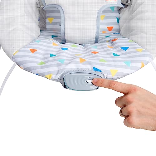 Bright Starts Safari Fun 3-Point Harness Vibrating Baby Bouncer with -Toy bar